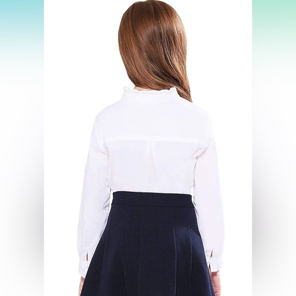 Shirts & Tops | New Girls White Button Up Ruffle Neck Top | Poshmark